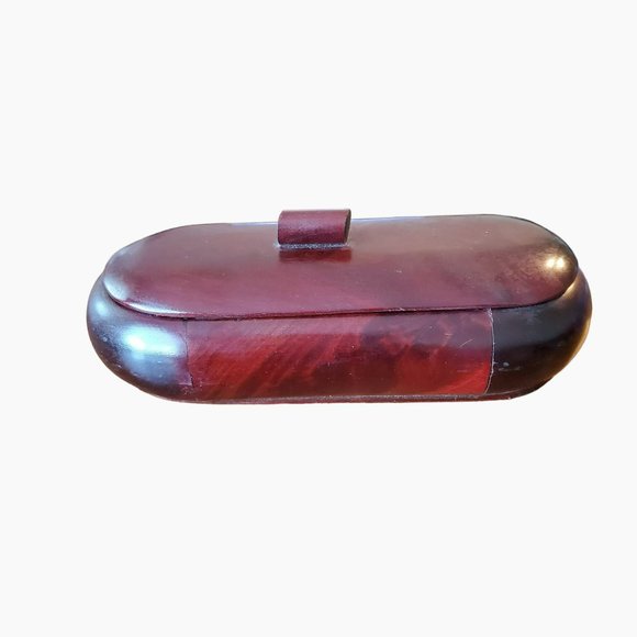 Accents | Hand Crafted Oval Wooden Box With Lid Jewelry Box Pen Box ...